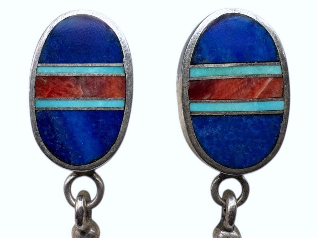 Navajo Ray Tracey and Knifewing Segura Black Onyx Inlay Sterling Silver ...