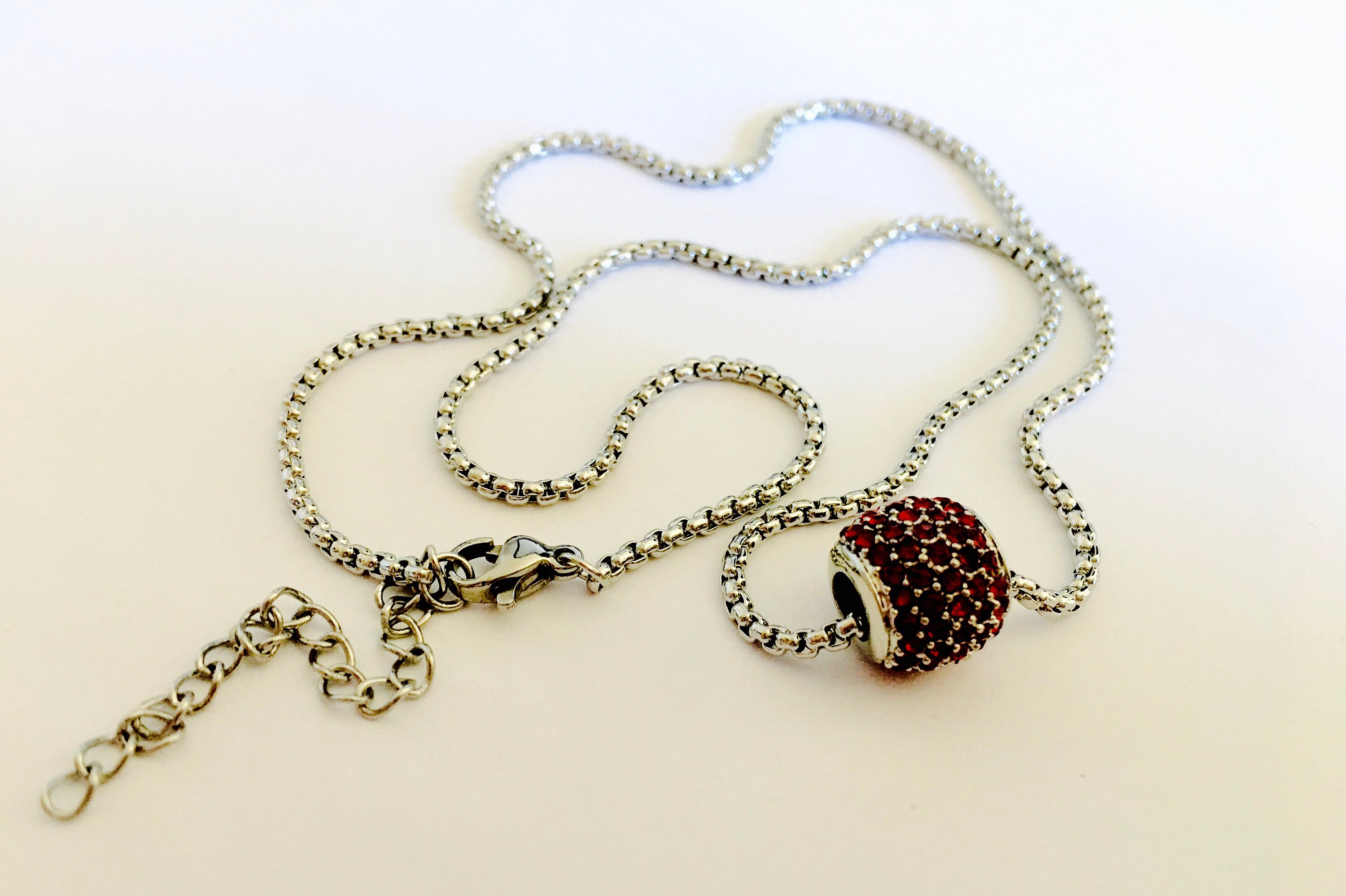 Sparkling Red Crystal Pave Style Charm Suspended on 18 - Etsy