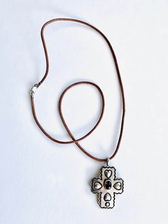 Sterling Southwestern Cross on 18 Leather Cord With - Etsy