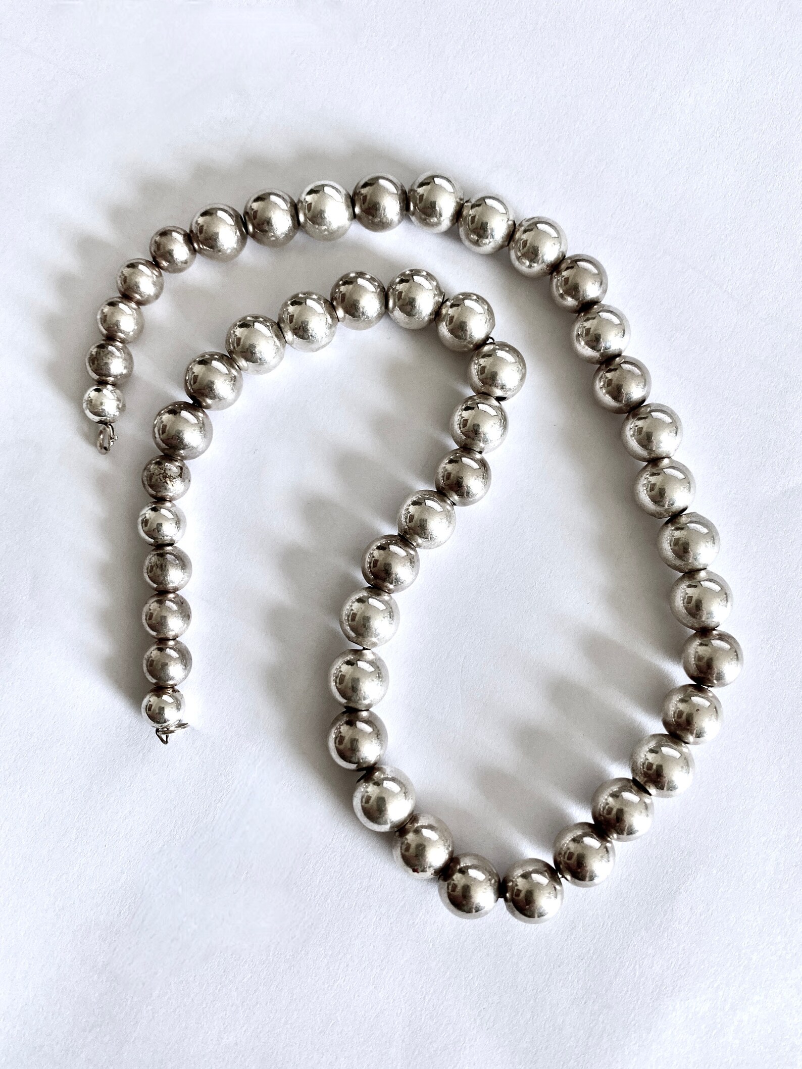 Vintage Graduated Sterling Silver Beads on 18 Sterling - Etsy