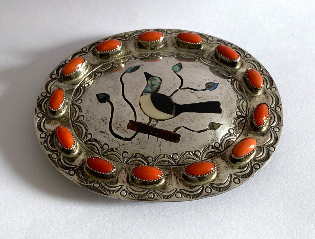 Signed rhb, Roland Hogan Begay Navajo Artisan Buckle, Sterling Buckle ...