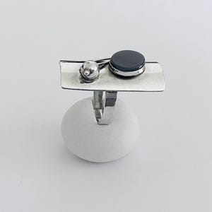 Israeli Artisan Avi Soffner Modernist Ring, Solid Sterling Silver ...