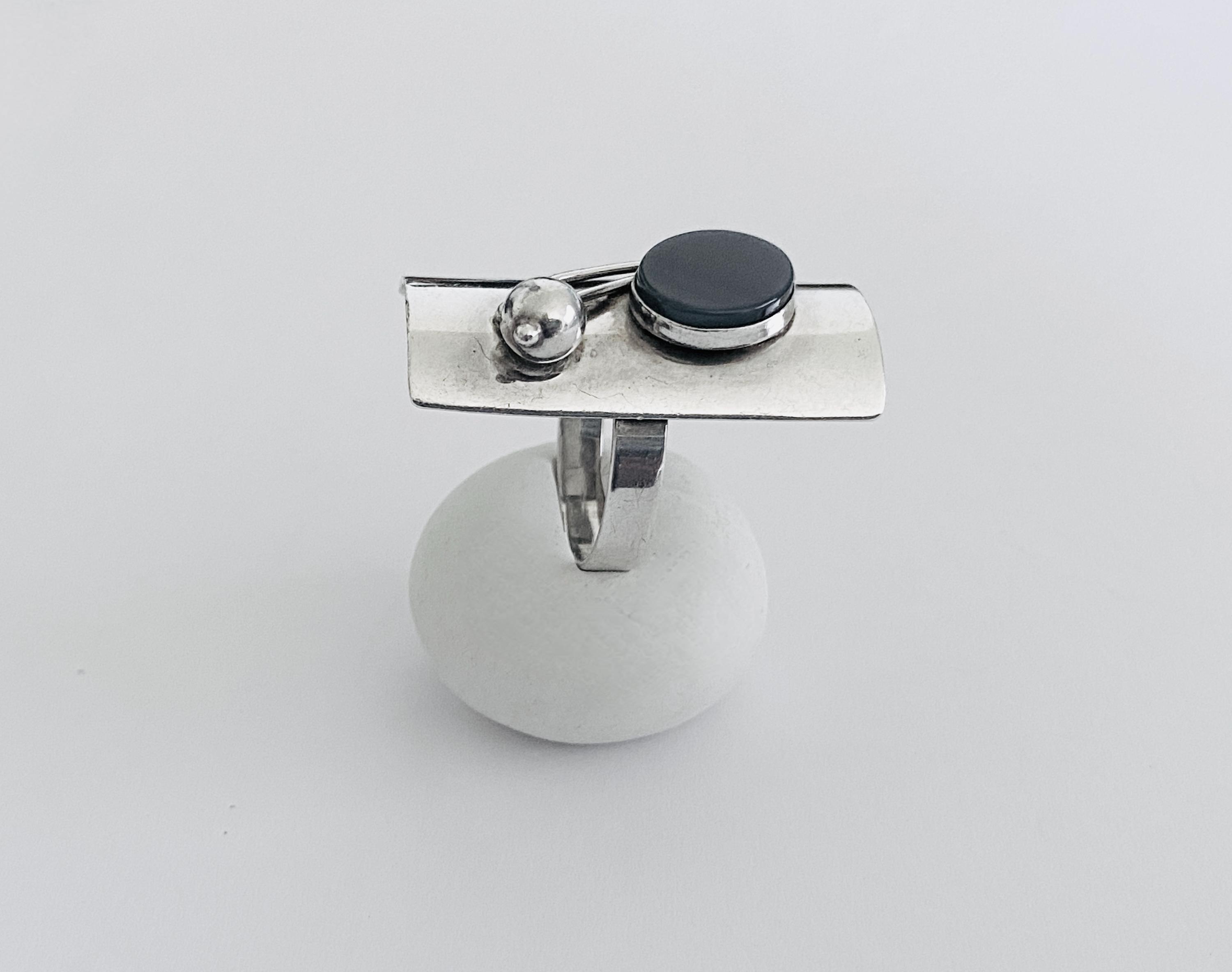 Israeli Artisan Avi Soffner Modernist Ring, Solid Sterling Silver ...