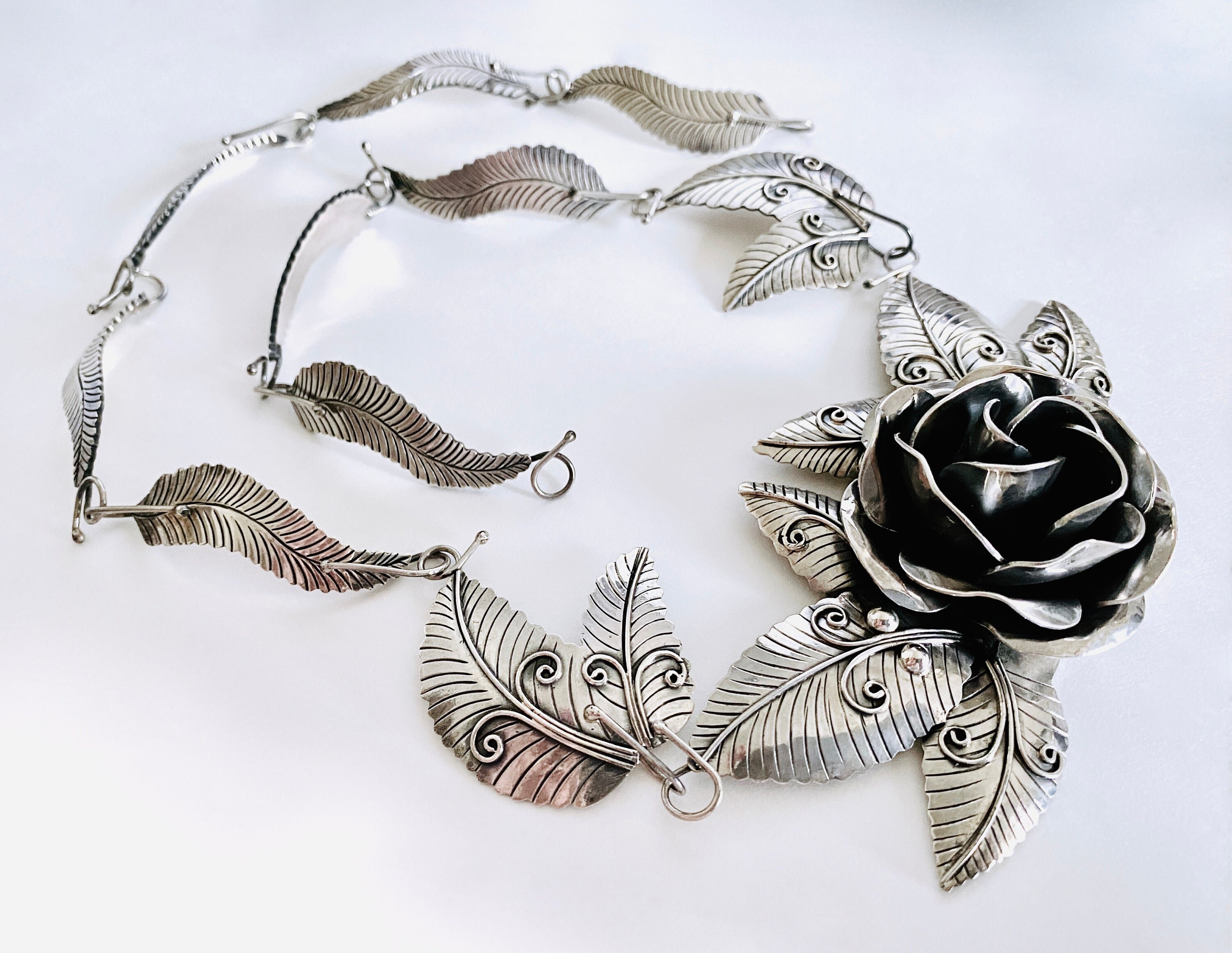Unique Artisan Sterling Silver Necklace and Earrings Mexico - Etsy