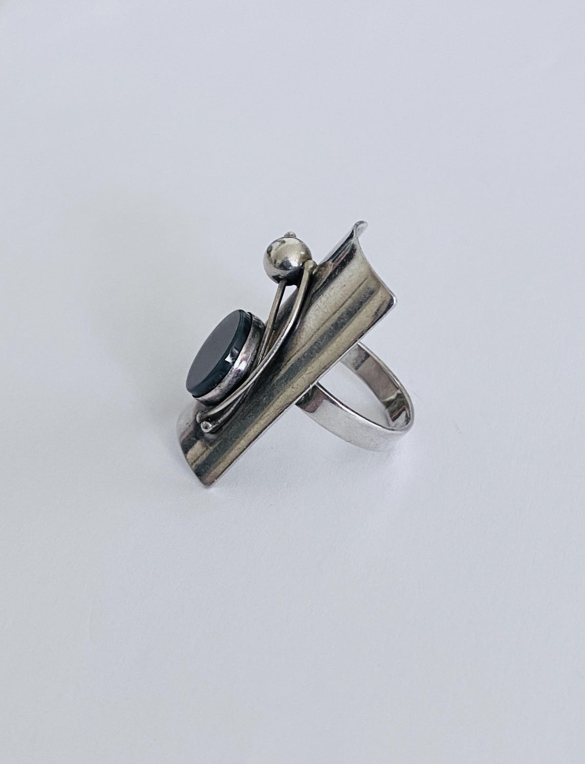 Israeli Artisan Avi Soffner Modernist Ring, Solid Sterling Silver ...