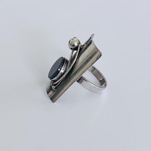 Israeli Artisan Avi Soffner Modernist Ring, Solid Sterling Silver ...