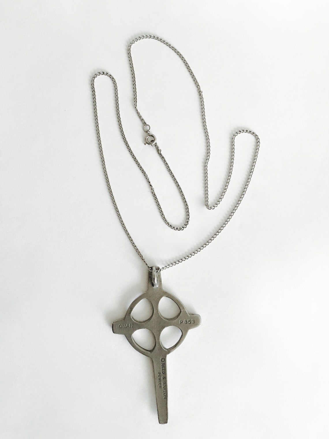 Vintage Large Reed and Barton Pewter Ionan Cross Pendant on - Etsy