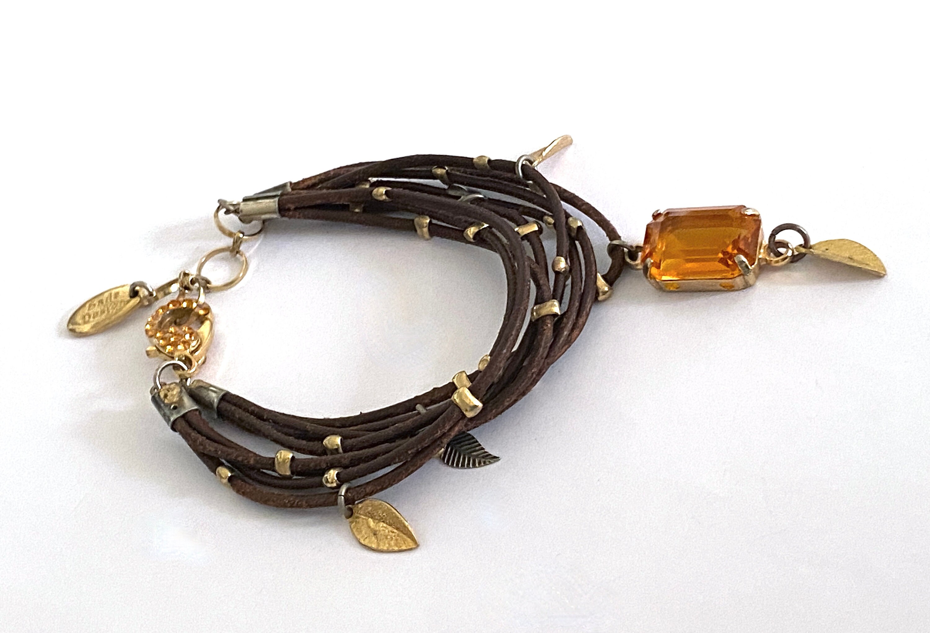 Unique "sade Design" Multi Strand Bracelet, Eight Strands of Leather ...
