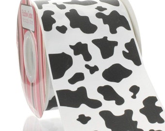 Cow print ribbon | Etsy