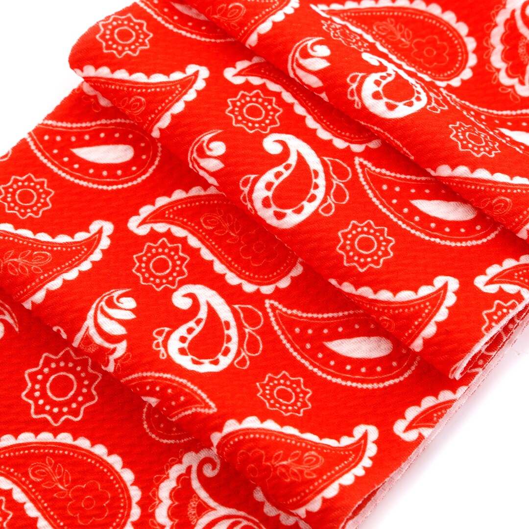 Red Paisley Bandana Liverpool Bullet Stretch Fabric by the Yard or 6 ...