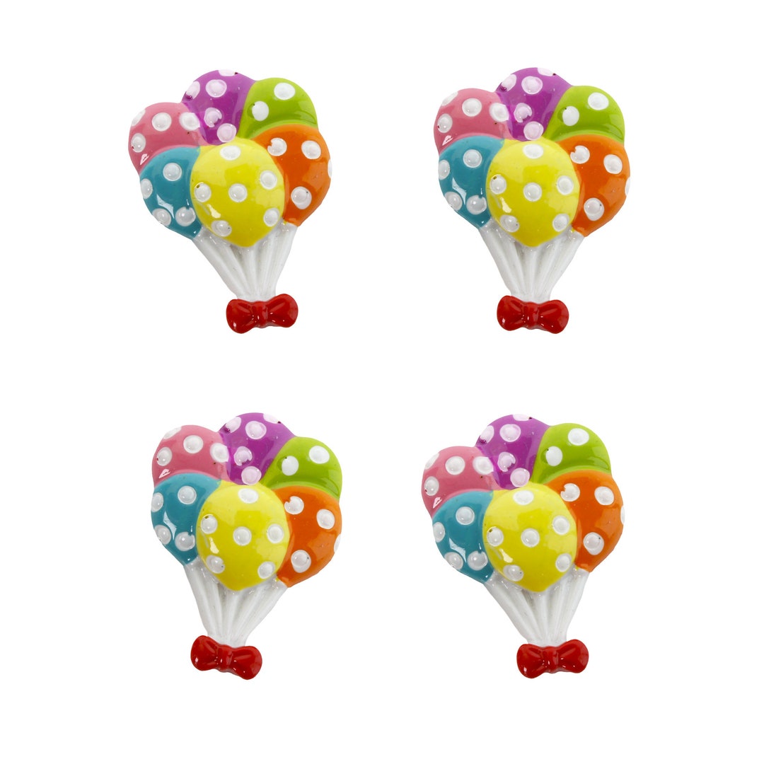Birthday Balloons Party Flatback Resin Craft Embellishments (4 Pcs) - Etsy