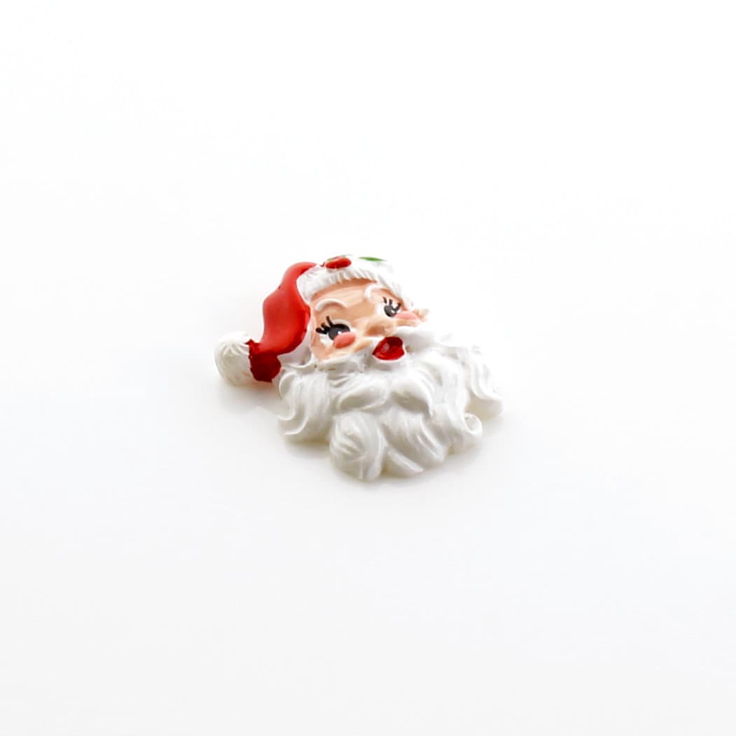 Jolly Santa Head Christmas Flatback Resin Craft Embellishment Deco ...