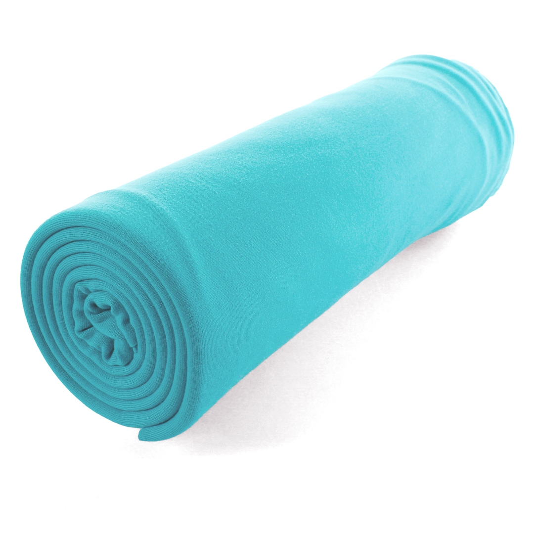 Solid Turquoise Blue DBP 4-way Stretch Fabric Double Brushed Polyester ...