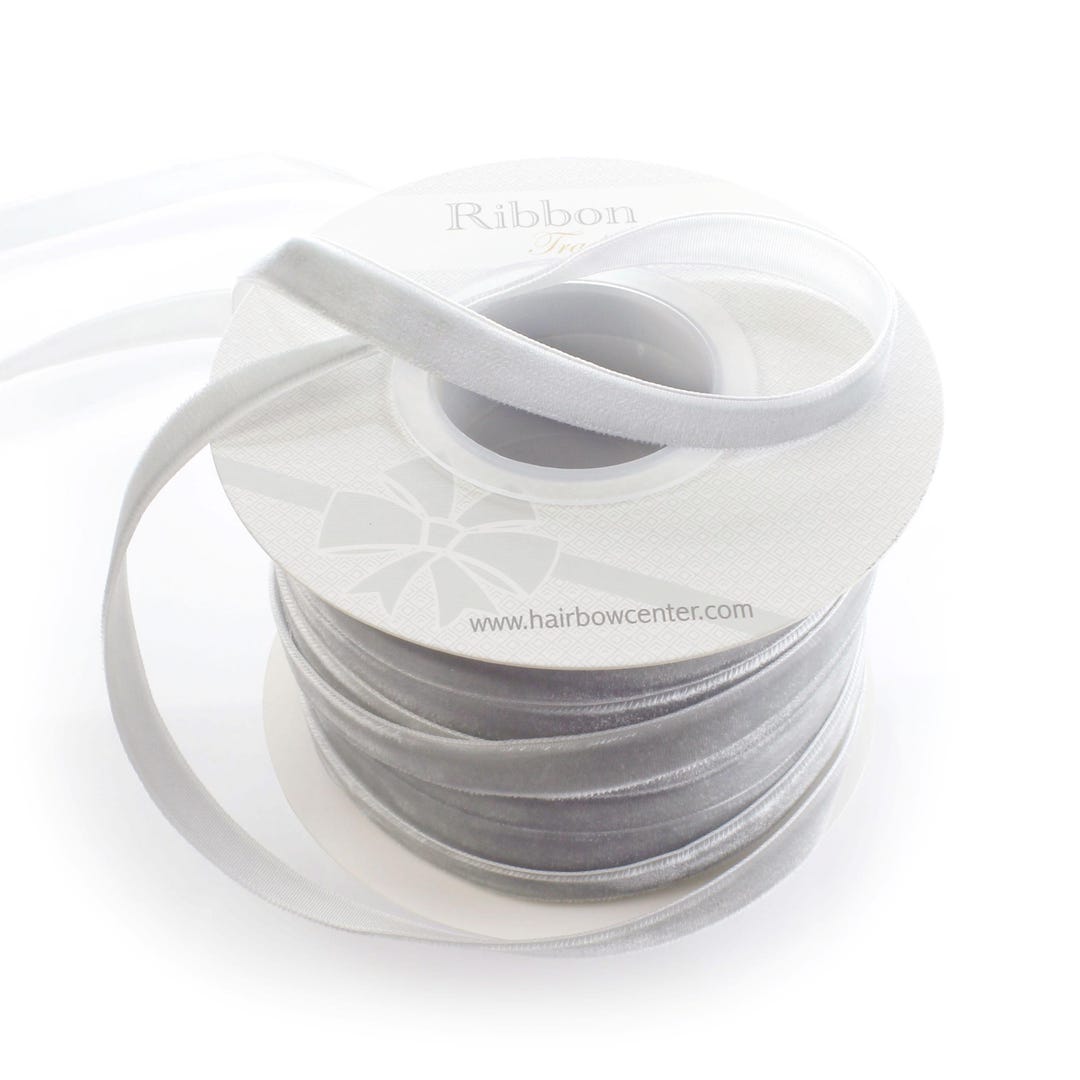 Silver Velvet Ribbon Choose Width and Length - Etsy