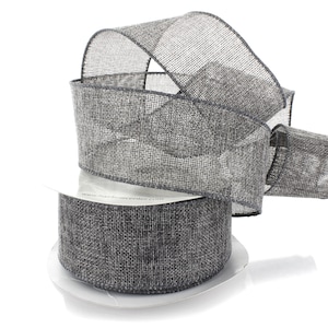 Wired Burlap Ribbon 2.5 Inch Rustic Country Farmhouse Solid Colors #40 ...