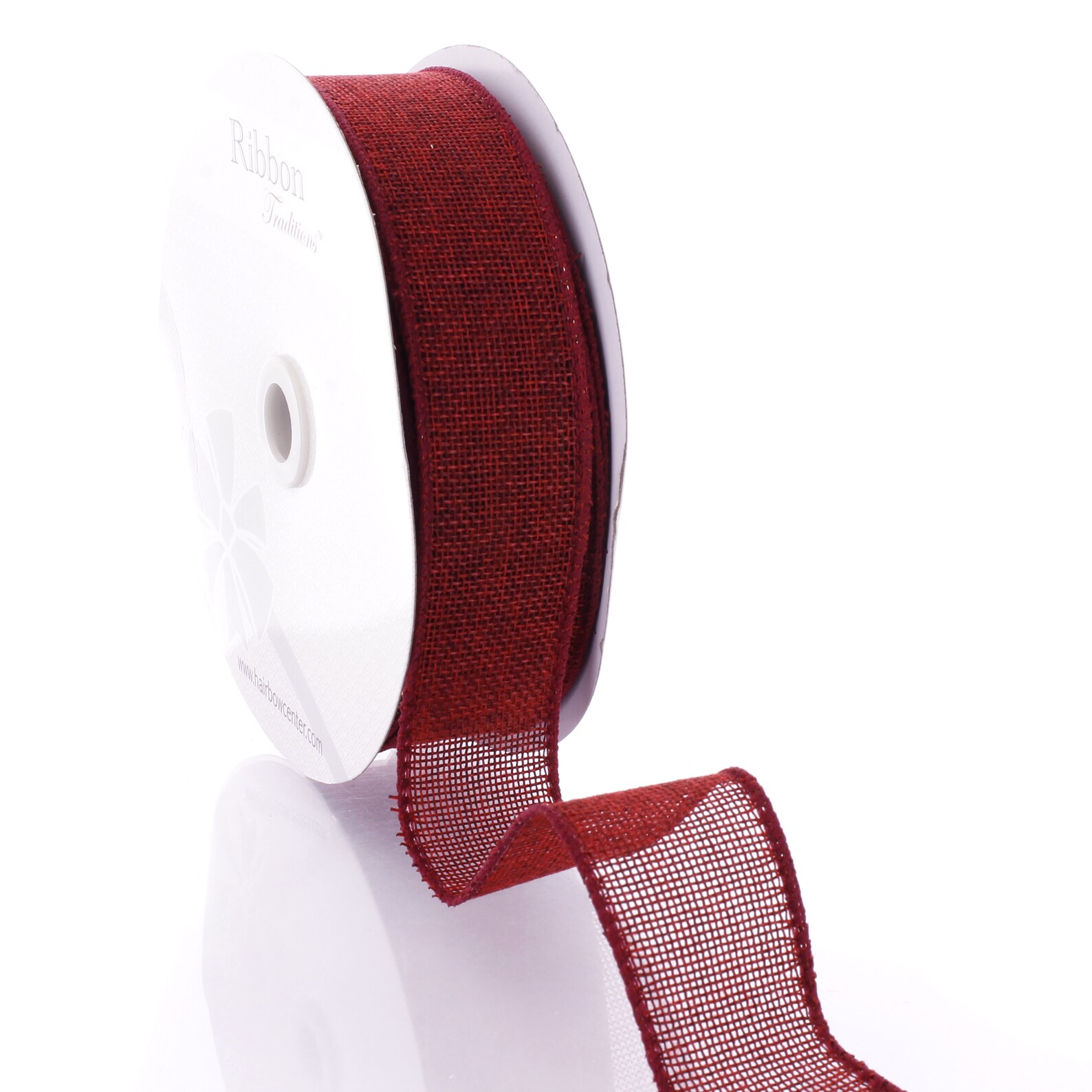 Crimson Burgundy Wired Burlap Ribbon Choose 2.5 or - Etsy