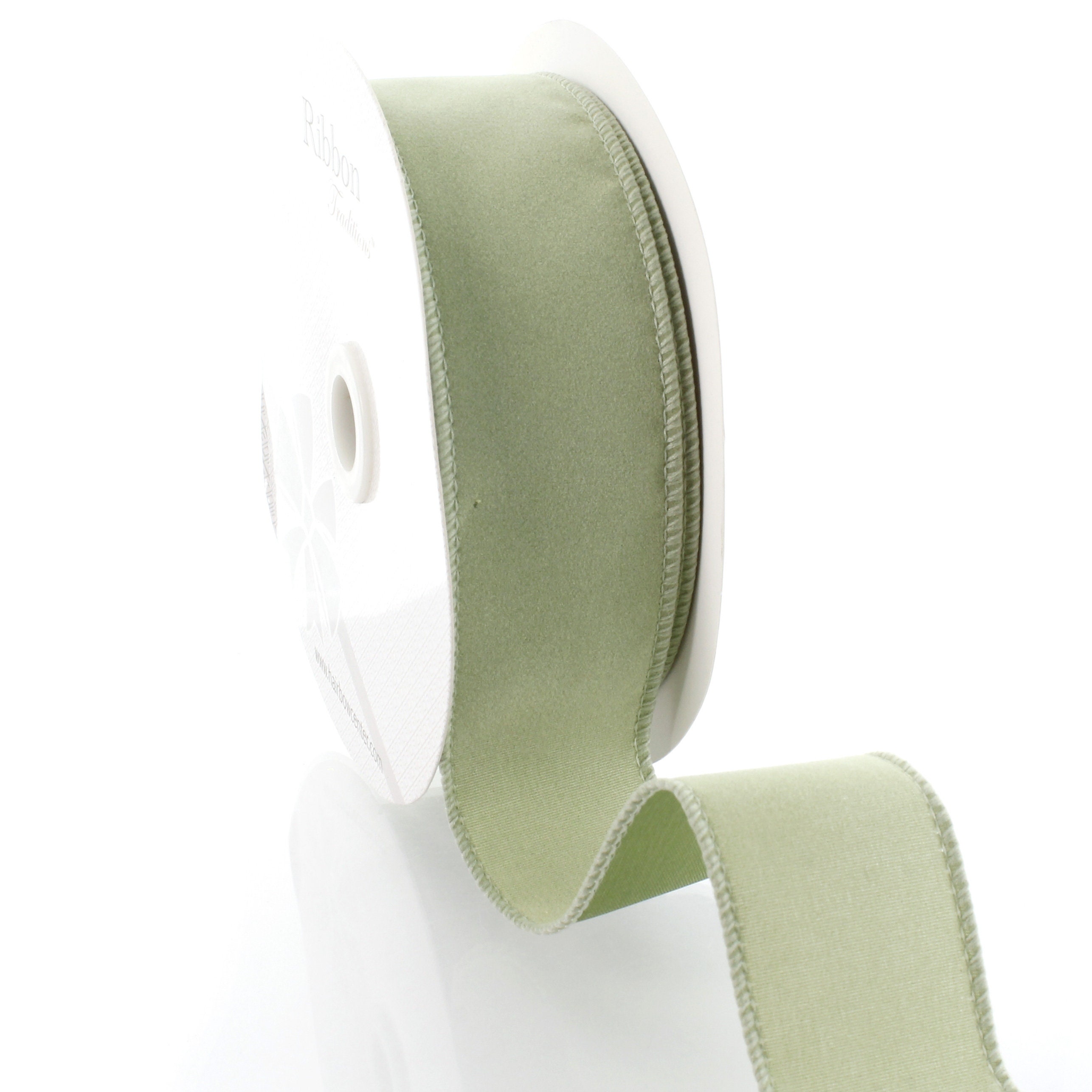 Light Sage Green Wired Suede Velvet Ribbon Country Farmhouse Rustic ...