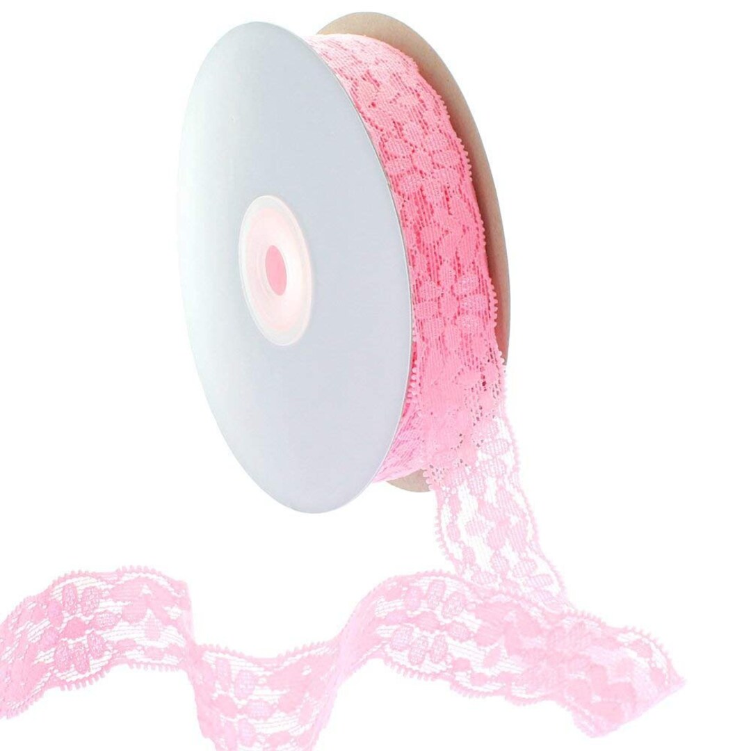 7/8" Pink Elastic Stretch Lace Trim Choose Length - Etsy
