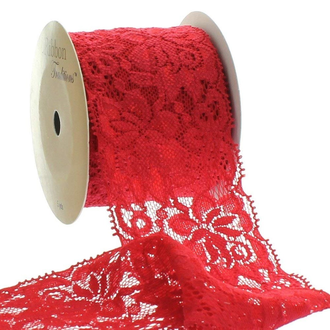 2.25 Stretch Elastic Lace Trim Red Choose Length - Etsy