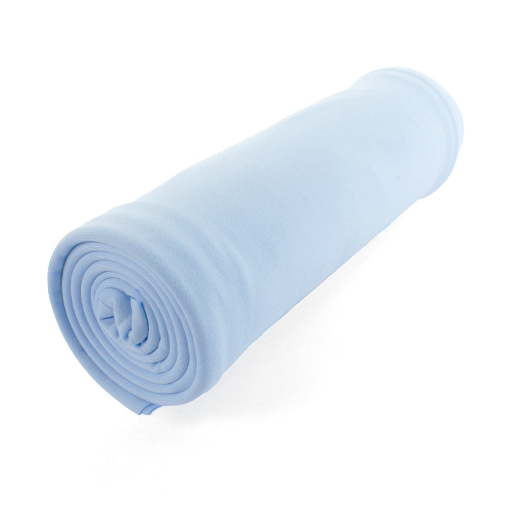 Solid Light Blue DBP 4-way Stretch Fabric Double Brushed Polyester by ...