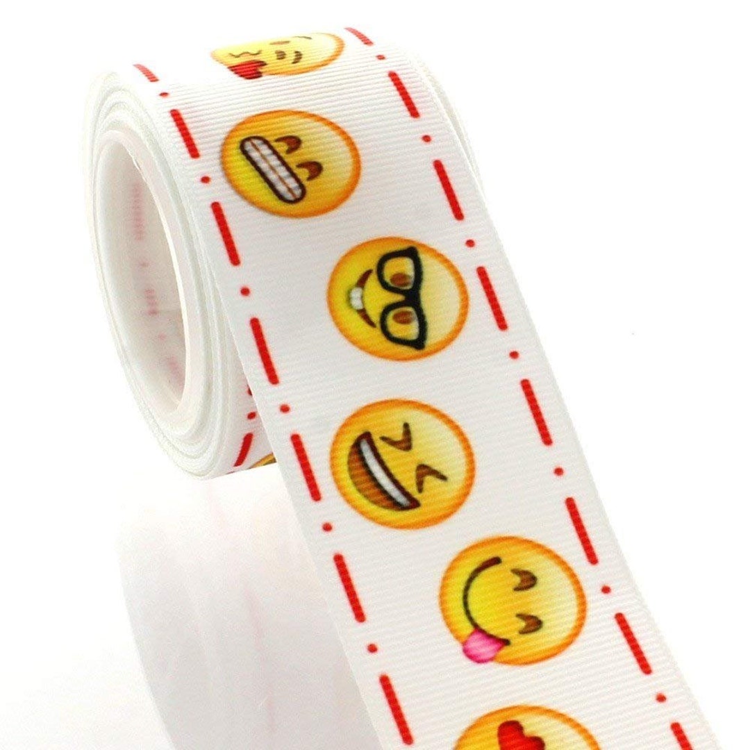 1.5 Inch Emoticon Social Media Faces Grosgrain Ribbon Choose Length - Etsy