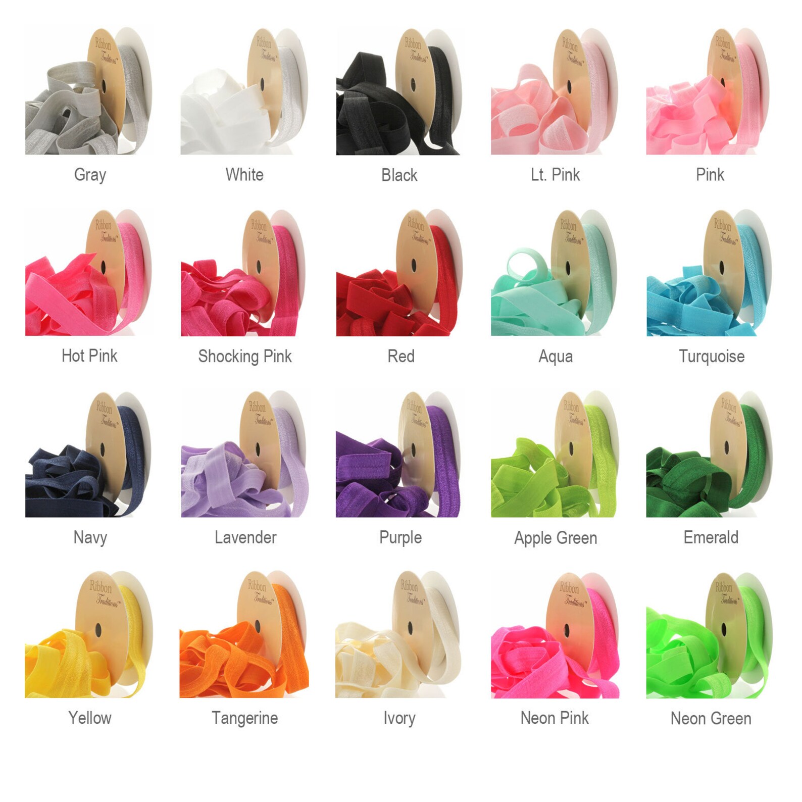 5/8 Fold Over Elastic FOE Ribbon 340 Turquoise | Etsy