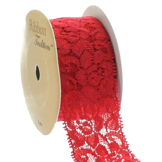 Red stretch lace trim store