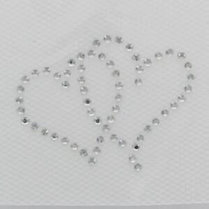 Hotfix Rhinestone Iron on Heat Transfer Motif Double Hearts - Etsy
