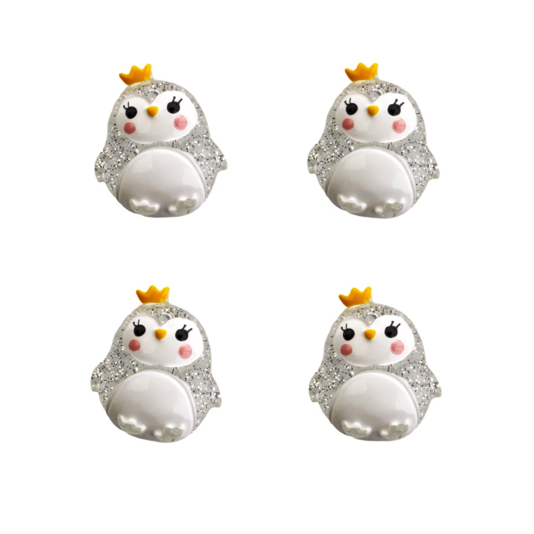 Glitter Winter Penguin Flatback Resin Craft Embellishment Deco-resins ...