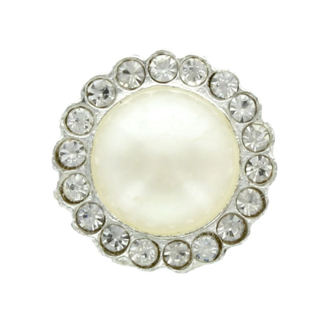 Large Pearl W/ Rhinestones Embellishment Centers - Ivory - Choose 3 or ...