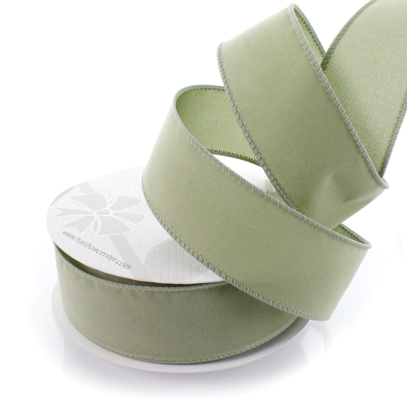 Light Sage Green Wired Suede Velvet Ribbon Country Farmhouse Rustic ...