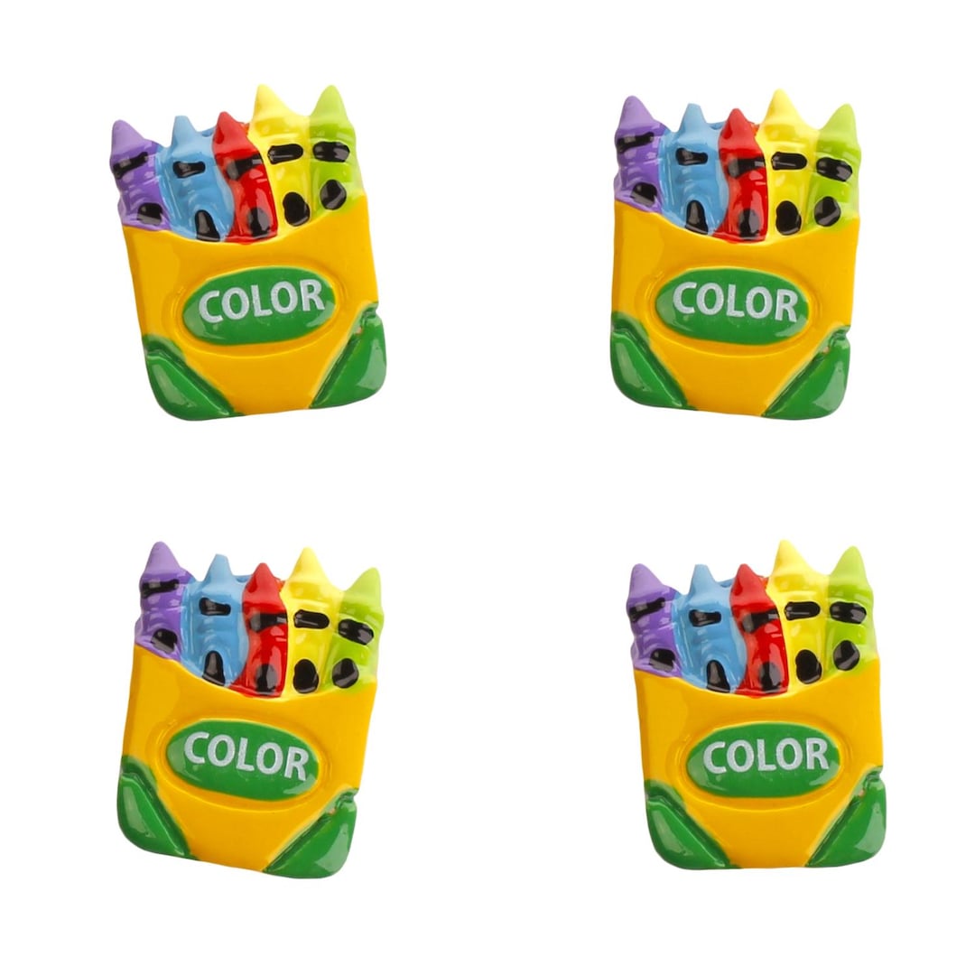 Coloring Crayons Box Back to School Flatback Resin Craft Embellishments ...
