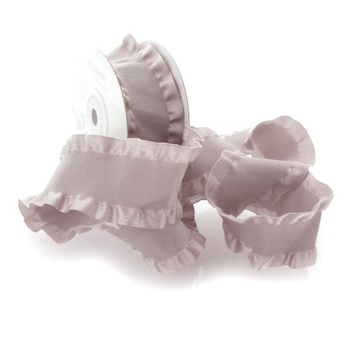 1.5 Satin Double Ruffle Ribbon Red Choose 3 or 25 - Etsy