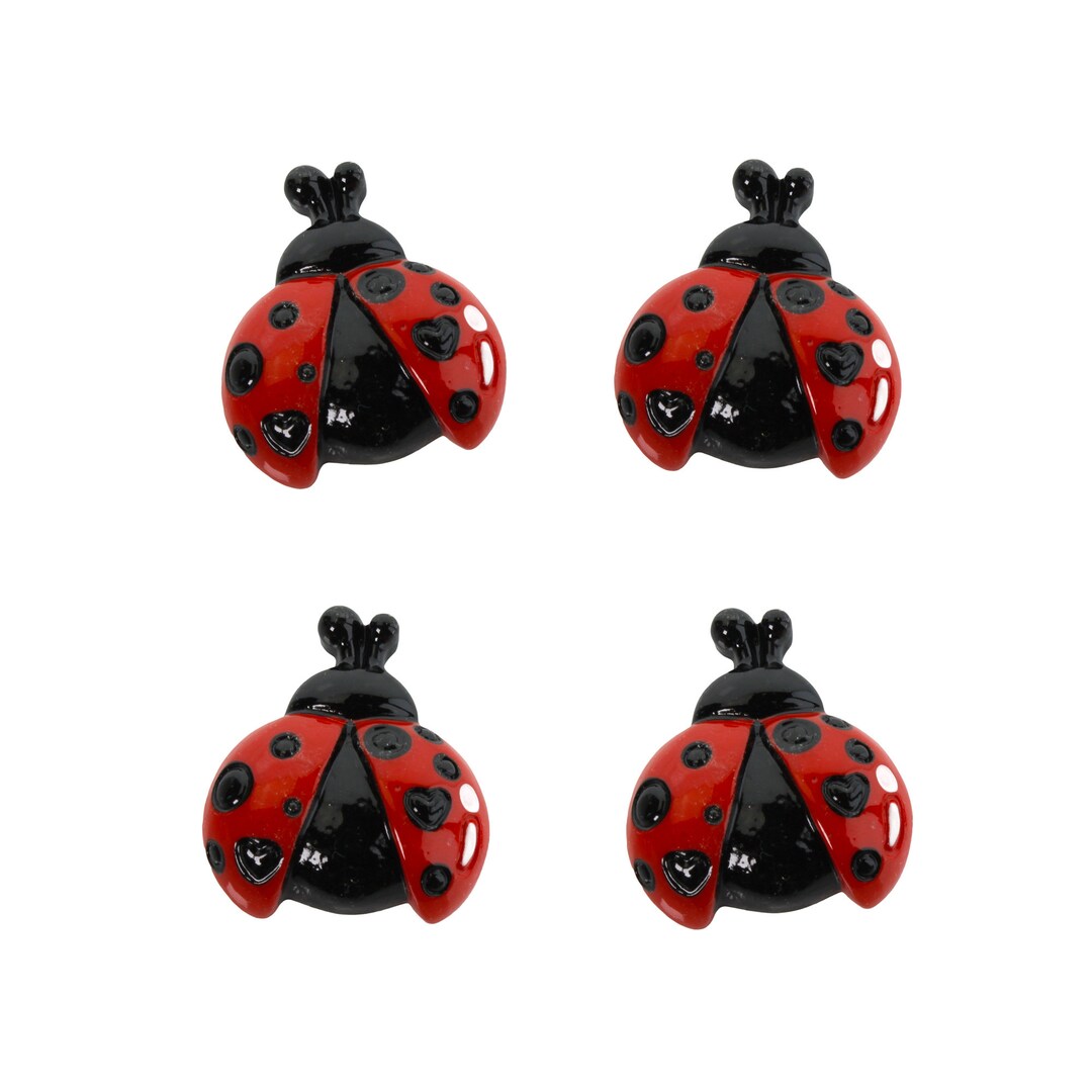 Summer Red Ladybug Flatback Resin Craft Embellishment Deco-resins (4 ...