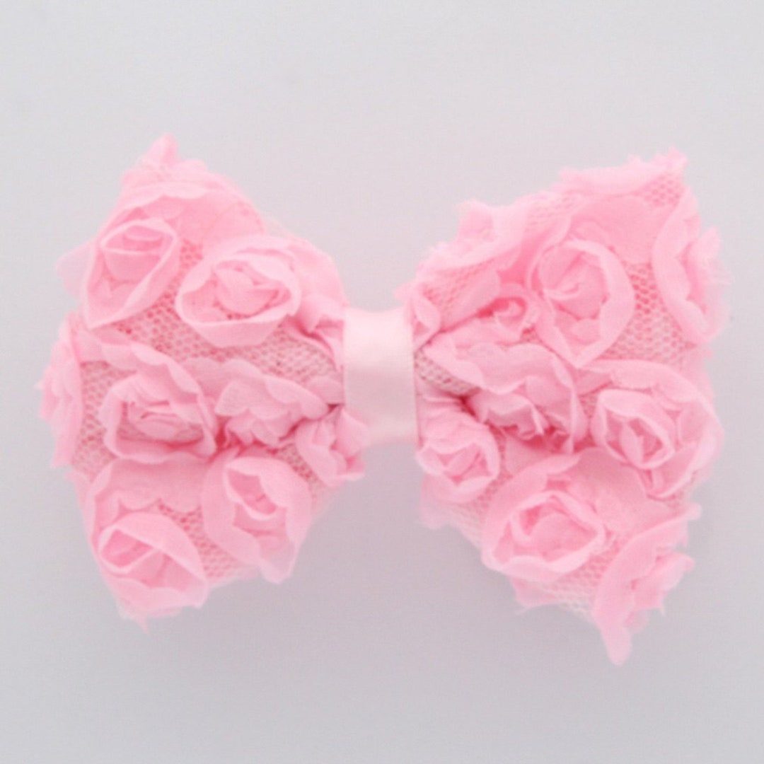 Light Pink Shabby Rose Bow - Etsy