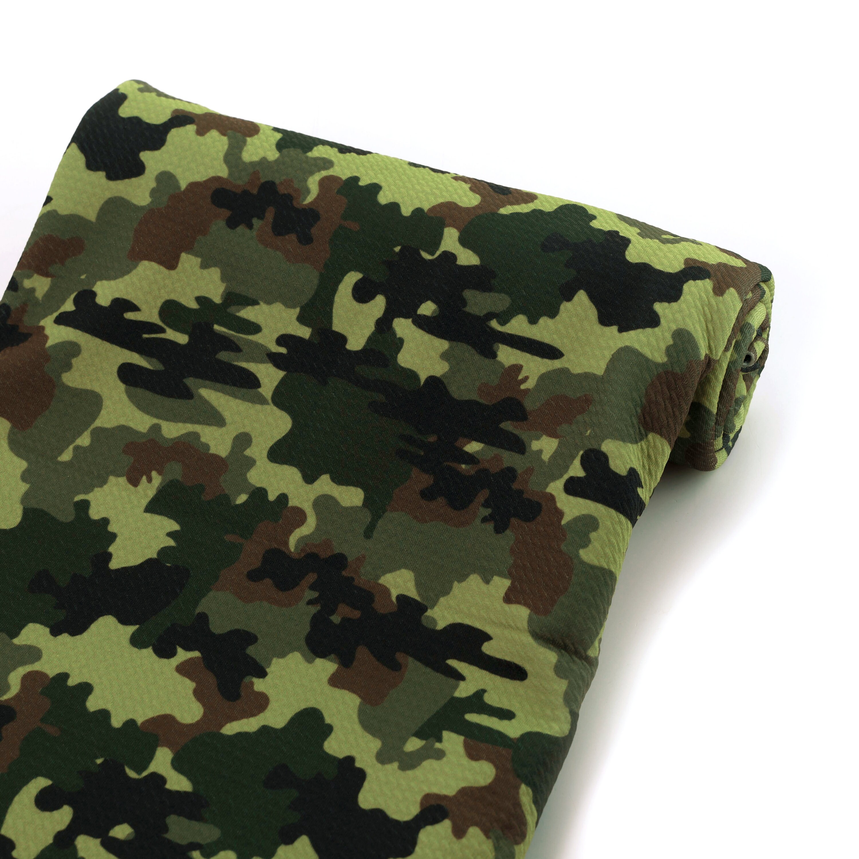Green Camo Liverpool Bullet Stretch Fabric by the Yard or 6