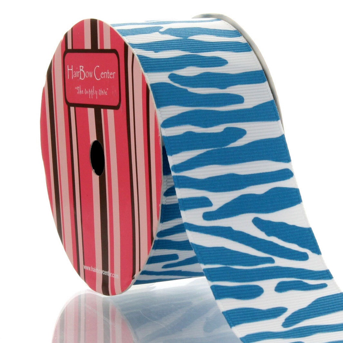 1.5 White/neon Blue Zebra Grosgrain Ribbon 5yds - Etsy