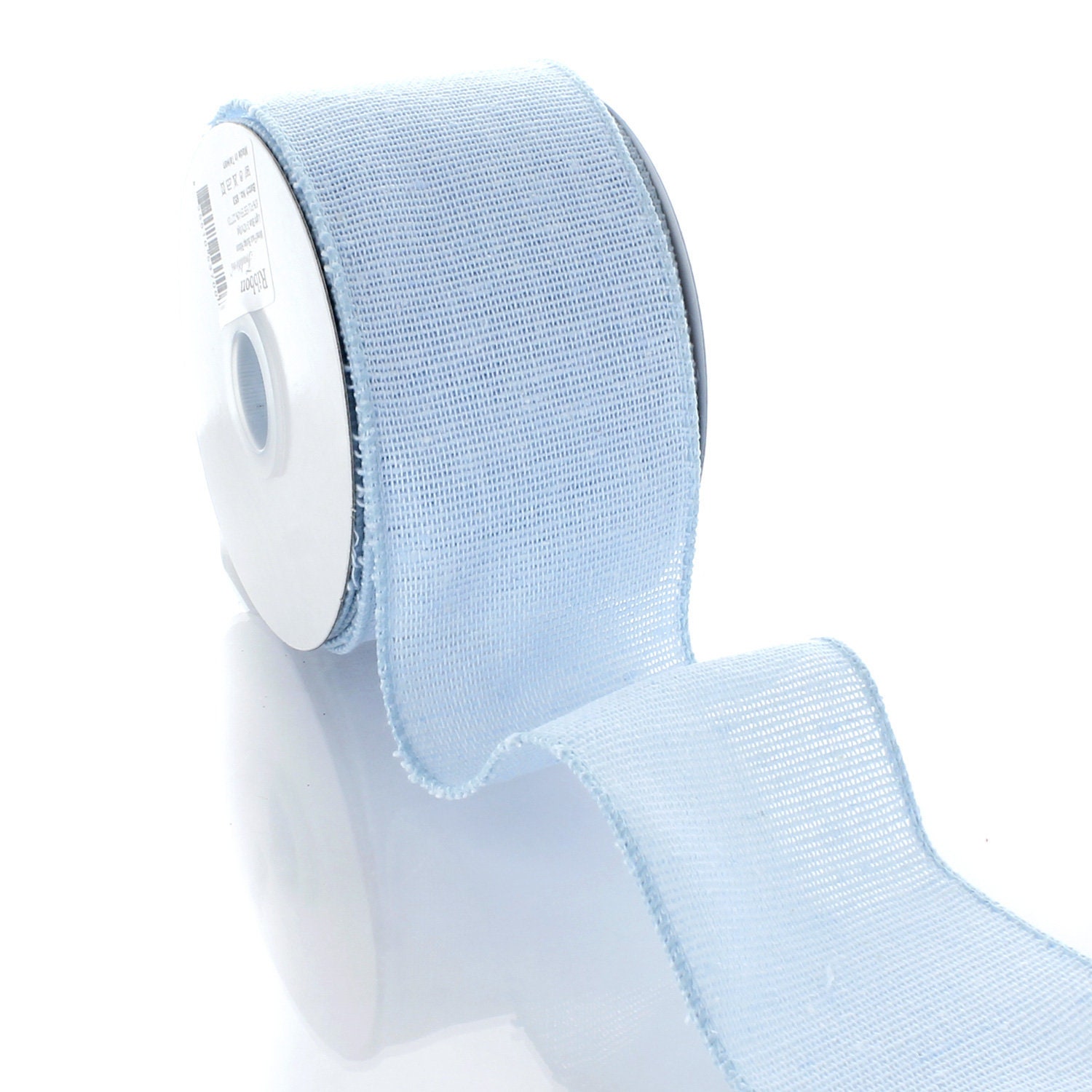 Light Blue Wired Cotton Burlap Ribbon Choose 2.5 or | Etsy