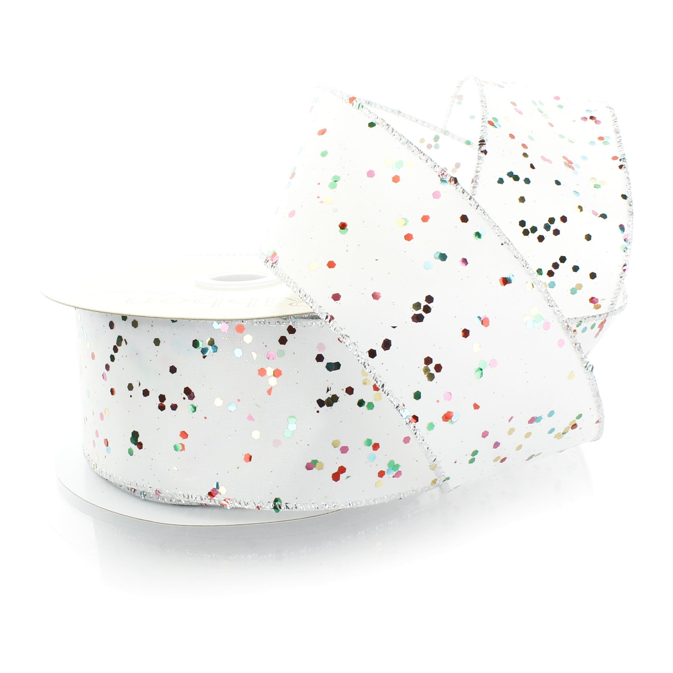 2 1/2 Inch Wired Rainbow Spangle Glitter Ribbon Choose Length - Etsy