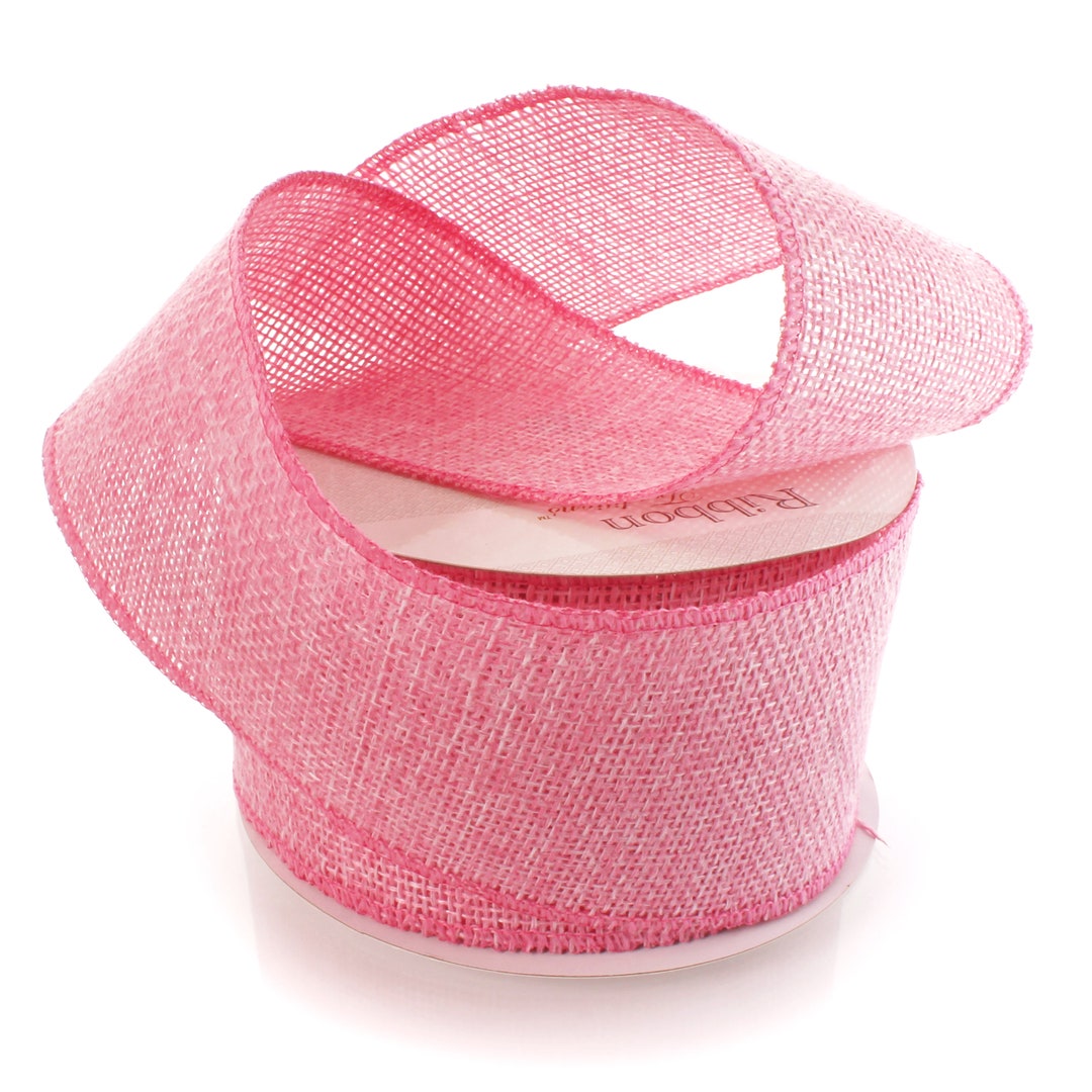 4" Wide Bubblegum Pink Non-wired Burlap Ribbon Loose Weave Rustic ...