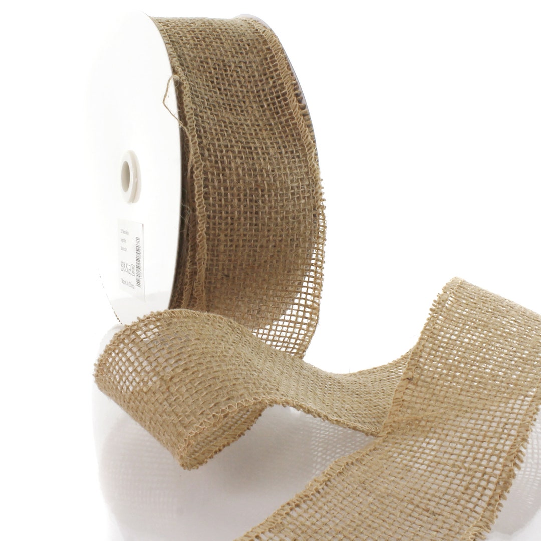 Natural Non-wired Jute Burlap Ribbon Florist #40 2.5" Door Wreaths ...