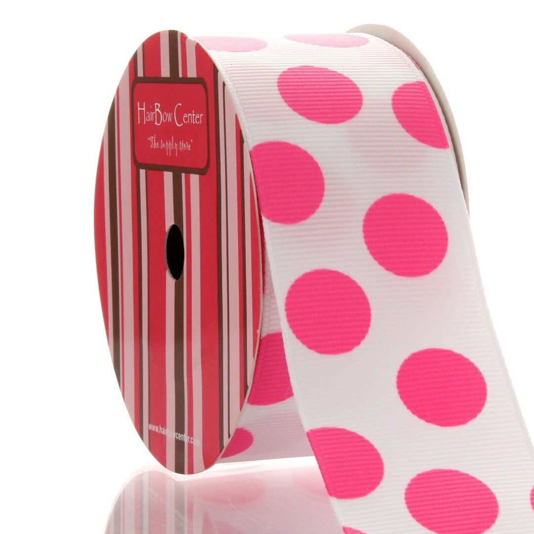 1.5" Large Hot Pink Dot Grosgrain Ribbon - Choose Length - Etsy
