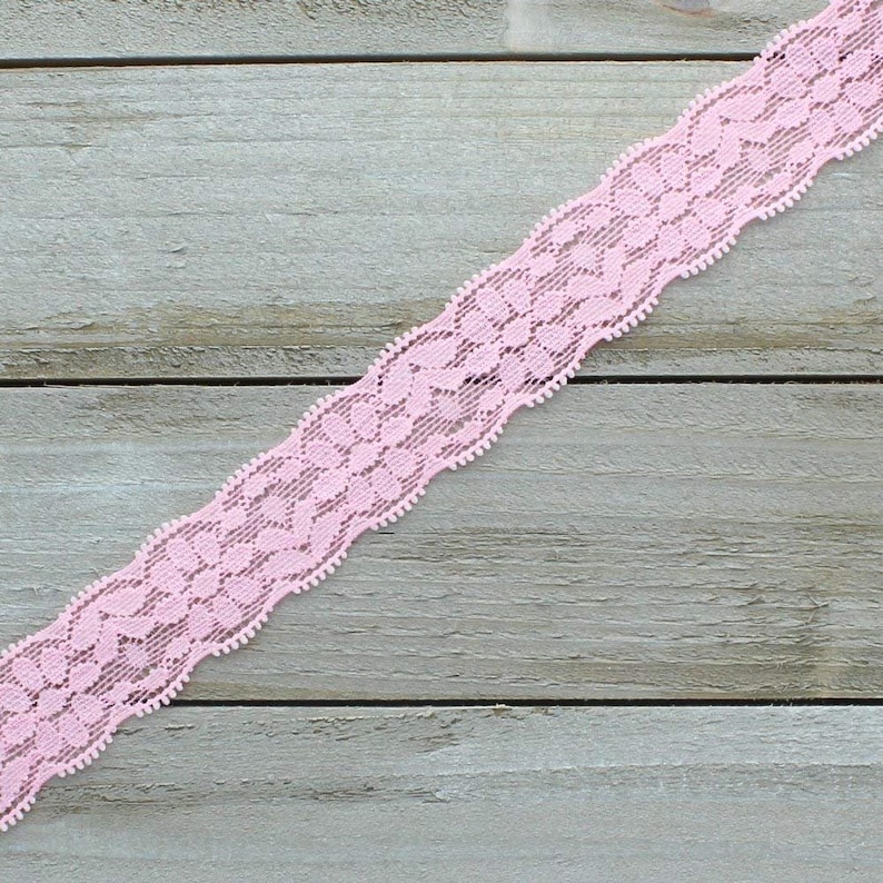 7/8" Light Coral Elastic Stretch Lace Trim Choose Length - Etsy