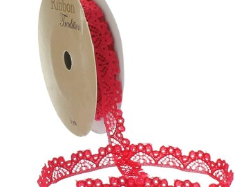 Red Lace Trim | Etsy