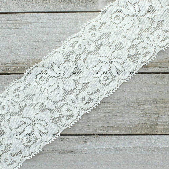 2.25 Taupe Elastic Stretch Lace Wide Trim Choose Length Etsy UK