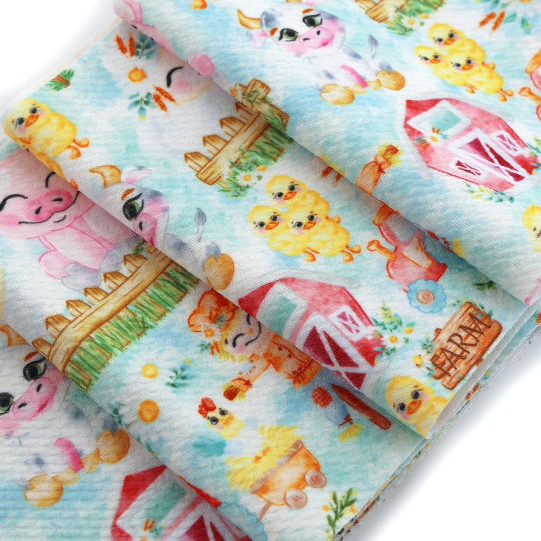 Barnyard Farm Animals Liverpool Bullet Stretch Fabric by the Yard or 6 ...