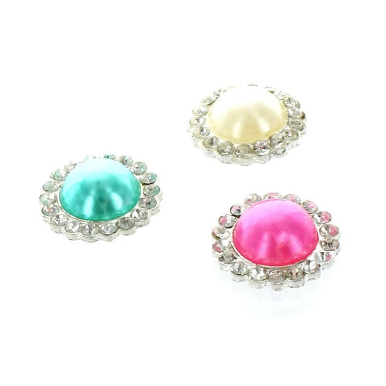Large Pearl W/ Rhinestones Embellishment Center - Variety - Choose 3 or ...