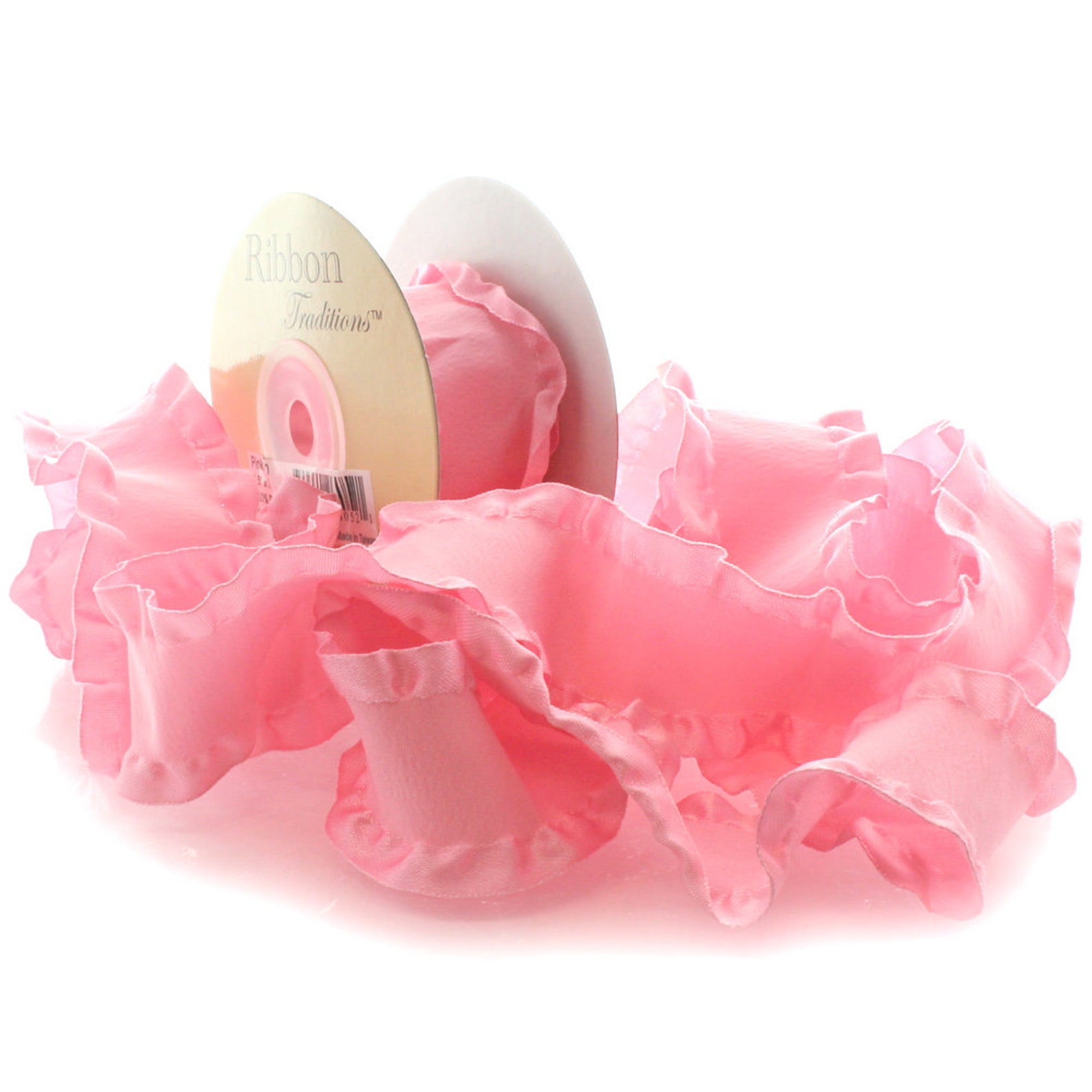 1.5" Pink Satin Double Ruffle Ribbon Choose 5 or 25 Yards - Etsy