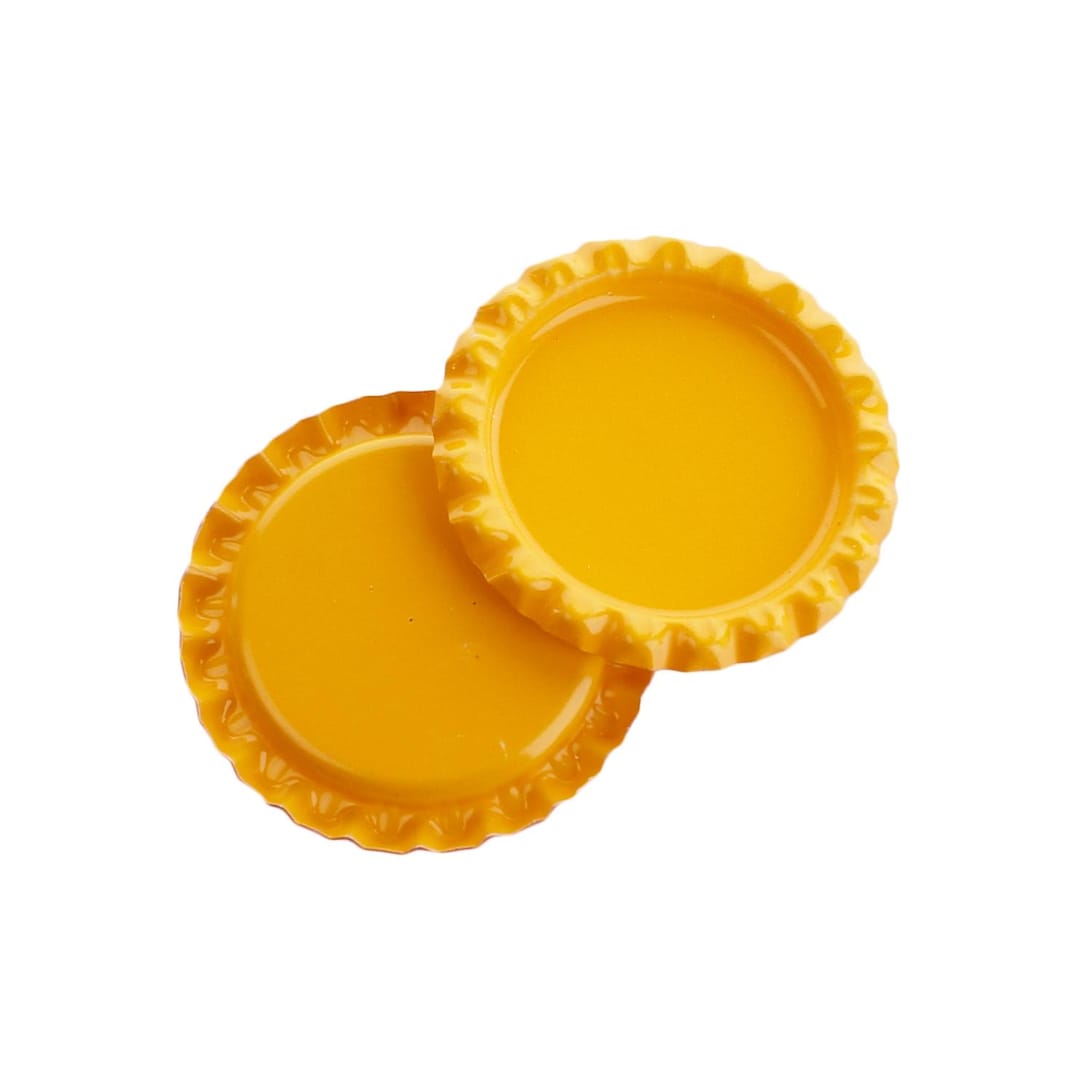 Flattened Golden Yellow Bottle Caps Choose Quantity - Etsy