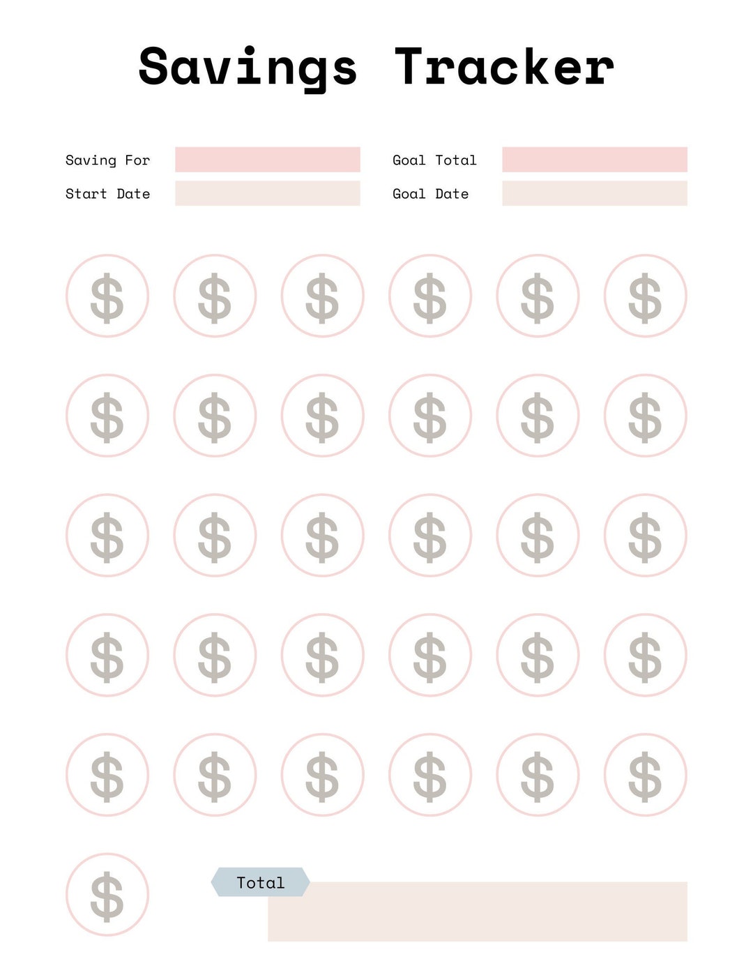 Savings Tracker - Etsy